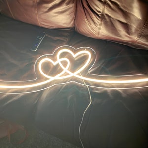 Double Heart Neon Sign - Etsy