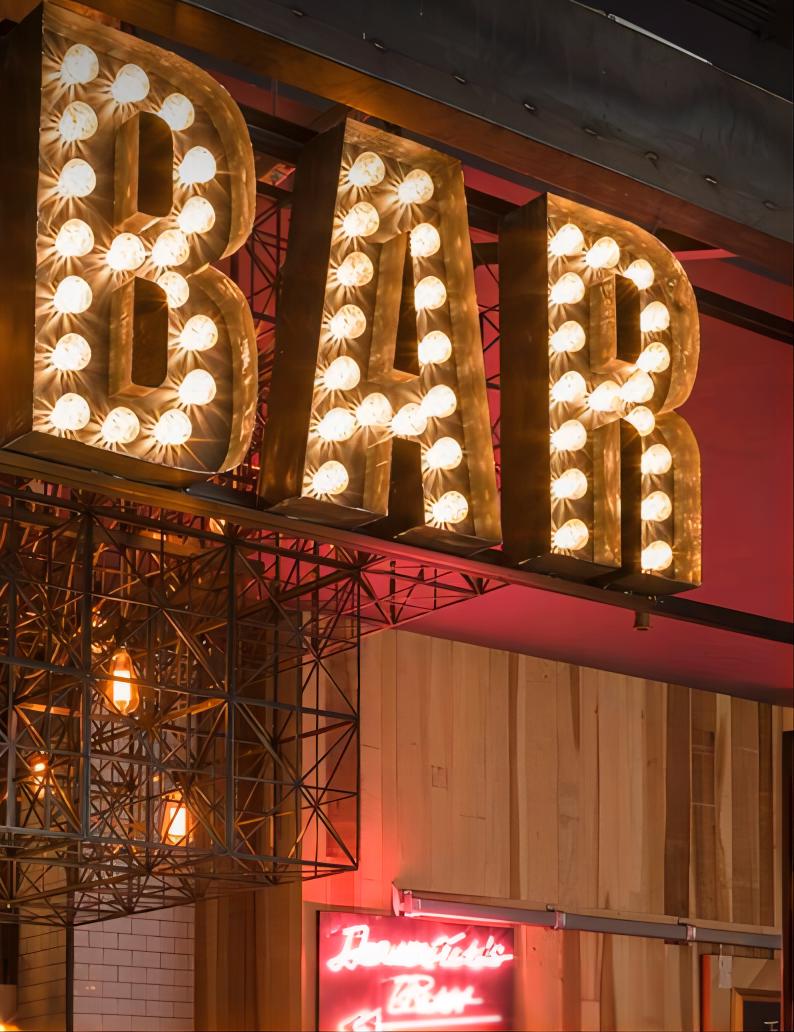 Retro Letter Signage With Light Bulb, Custom Marquee Logo Signs ...