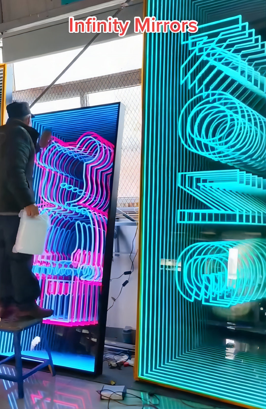 Infinity Mirror Logo,personalized Mirror Wall Decor,custom Infinity ...