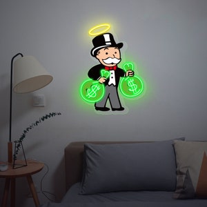 Monopoly Cash Neon Sign, UV Print Acrylic Led Neon Sign, Monopoly With ...