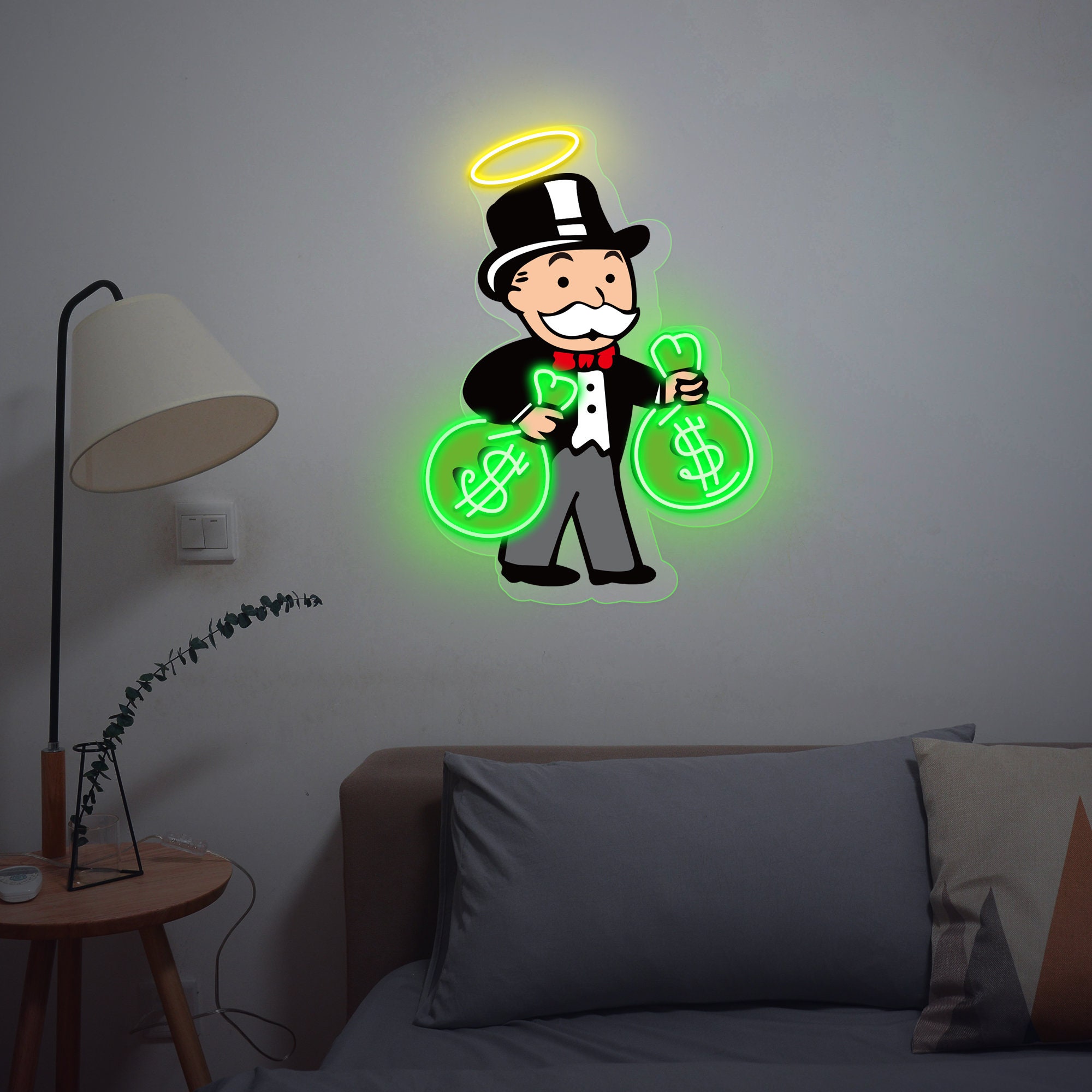 Monopoly Cash Neon Sign, UV Print Acrylic Led Neon Sign, Monopoly With ...