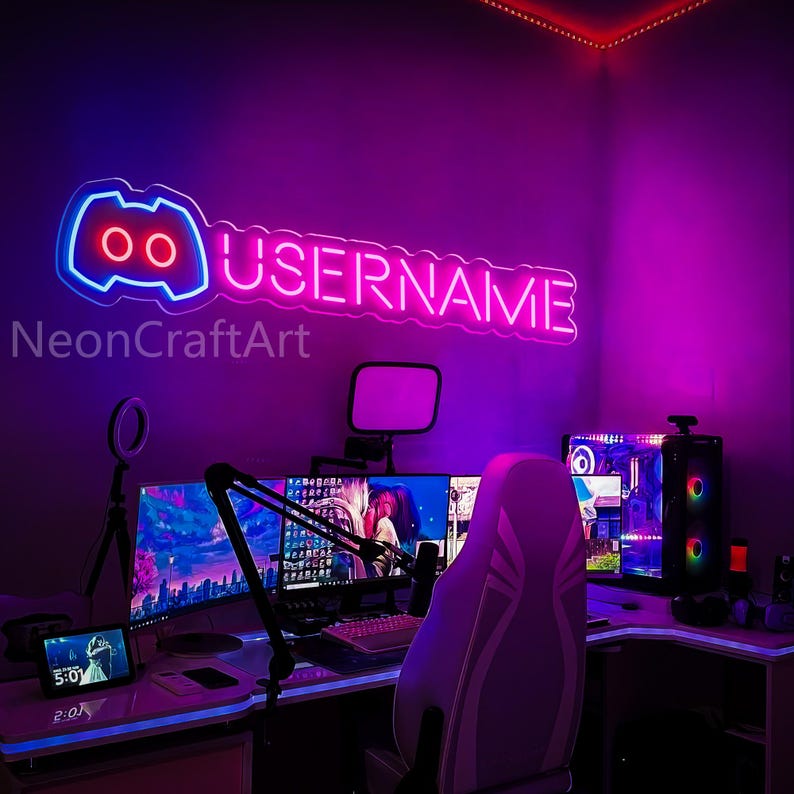 Custom Twitch Username Led Neon Sign | Custom Gamer Tag Neon Led Sign ...