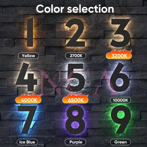 Modern Backlit LED House Number Sign,outdoor Front Door Signs ...