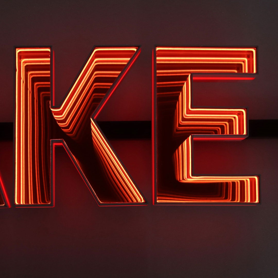 Custom 3D Business Infinity Mirror Sign,custom Infinity Mirror Office ...