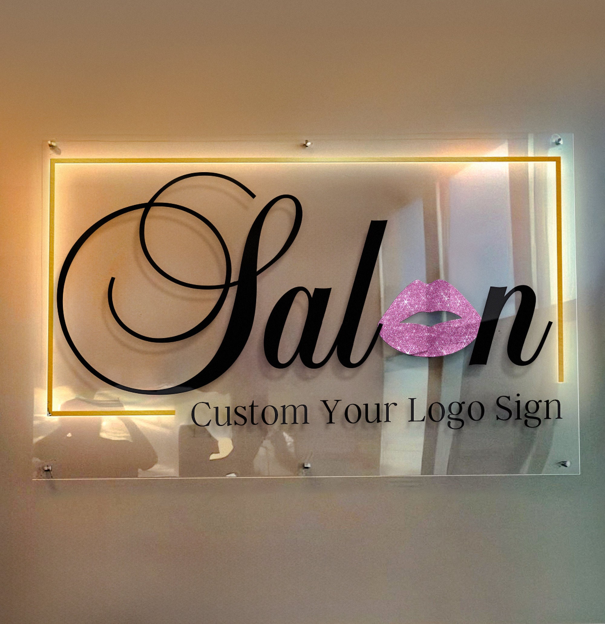 Custom 3D LED Backlit Sign,custom Beauty Bar Sign,personalized Wall ...