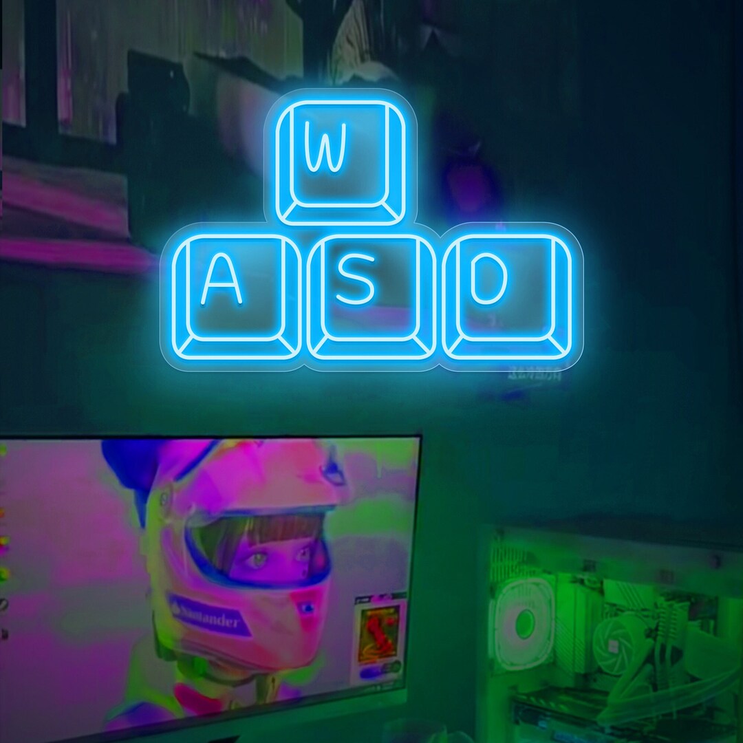 WASD Keyboard Shaped Gaming Neon Light Designled Neon Light - Etsy ...