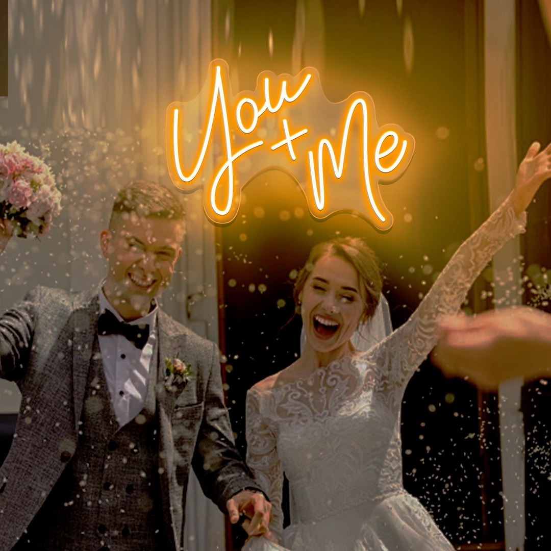 You and Me Neon Sign, Wedding Backdrop Decorations for Reception ...