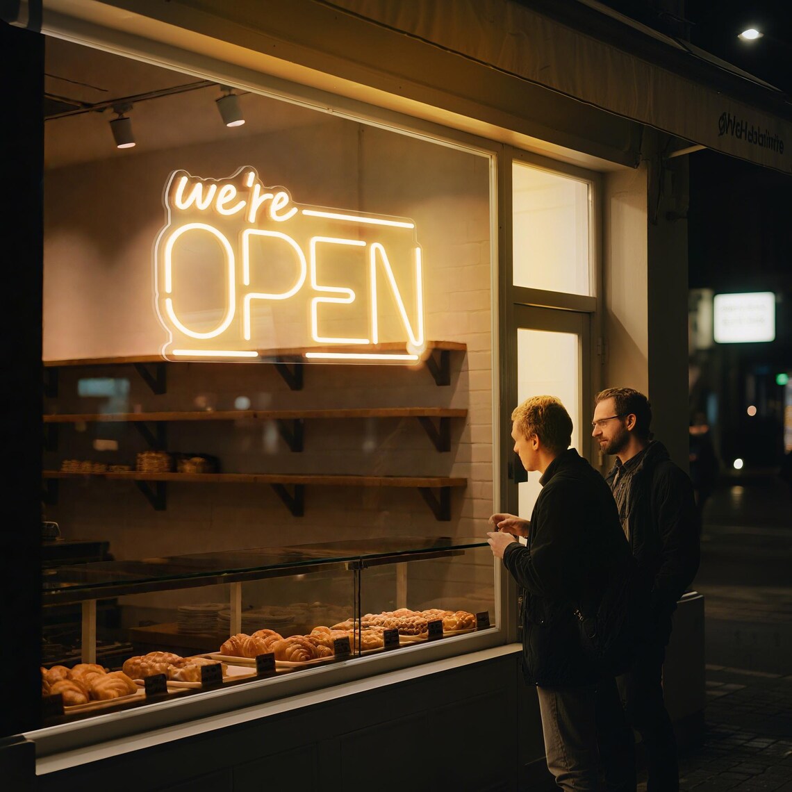 Open Neon Sign / We're Open LED Light / Open Sign for Business Neon ...