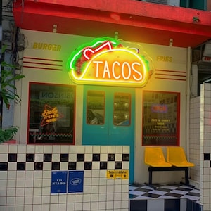 Tacos UV Neon Sign, Street Food LED Sign, Fast Food Light,mexican Tacos ...