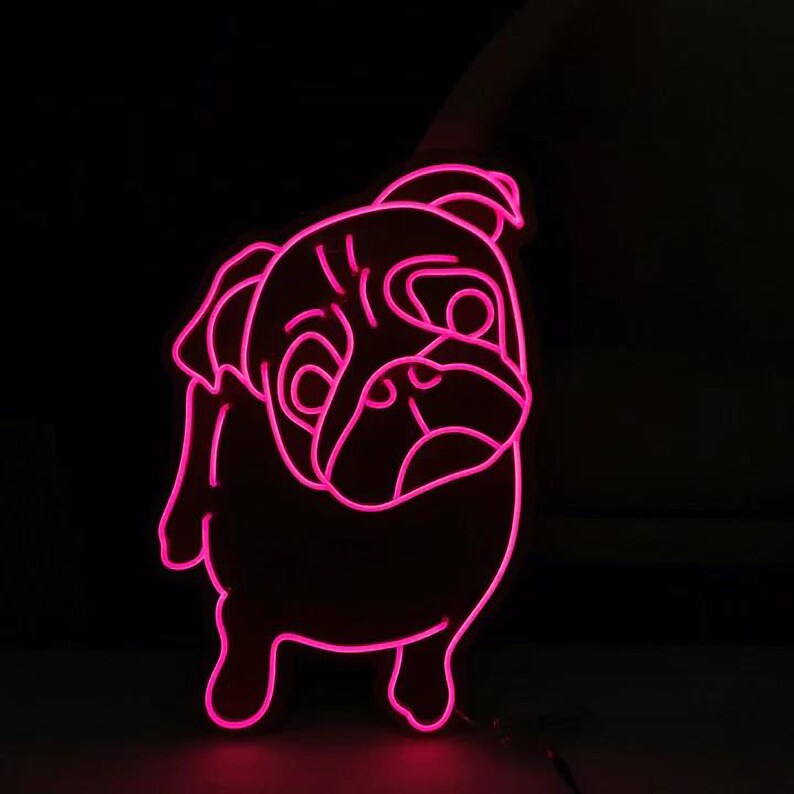 The Pug Neon Sign,animal Neon Sign,led Neon Sign,cute Neon Sign,neon ...
