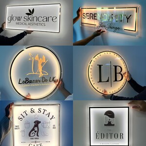 Custom Business Logo | Led Neon Sign | 3D Wall Art | Acrylic Logo Sign ...