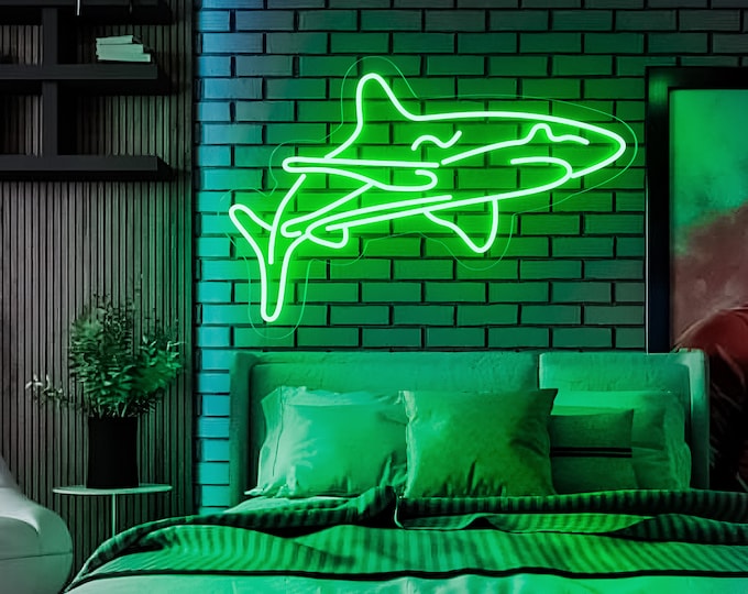 Lighted Shark Sign lit Backlit LED Light Regular or Hammerhead - Etsy