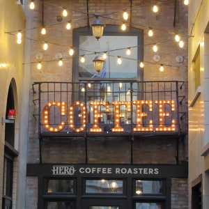 COFFEE Metal Marquee Letters Sign,custom Rust Color Distressed Metal ...