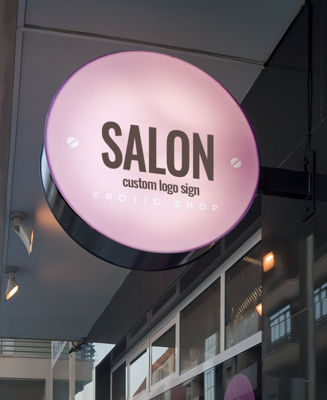 Custom Double Sided Shop Sign, Circle Custom Sign, Wall Hanging Sign ...