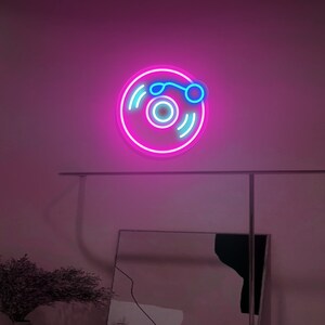 Vinyl Record Neon Sign, Music Neon Sign, Music Show Studio Room Wall ...