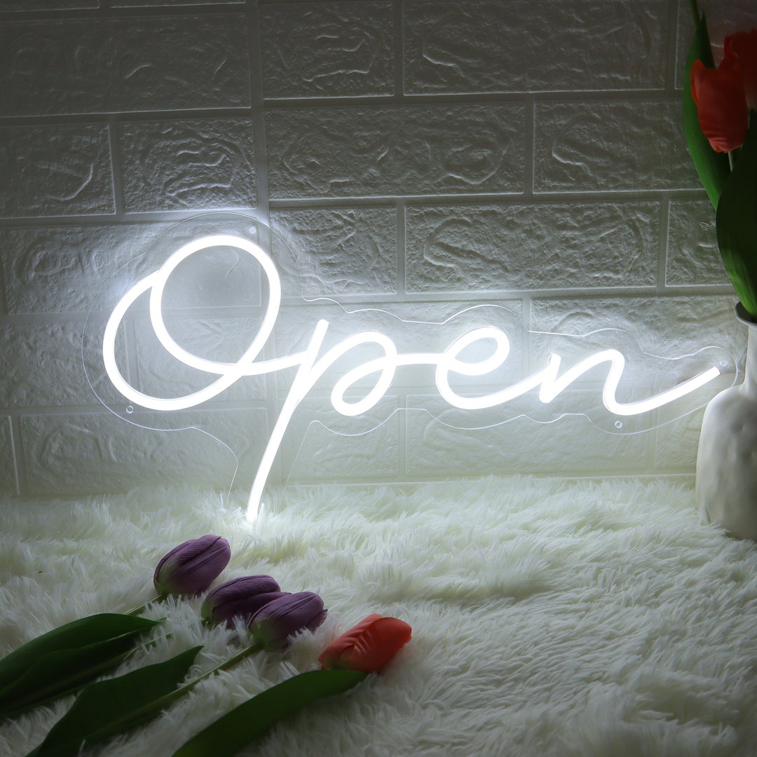 Open Neon Sign Business Logo, Neon Open Sign, Handmade Welcome Sign for ...