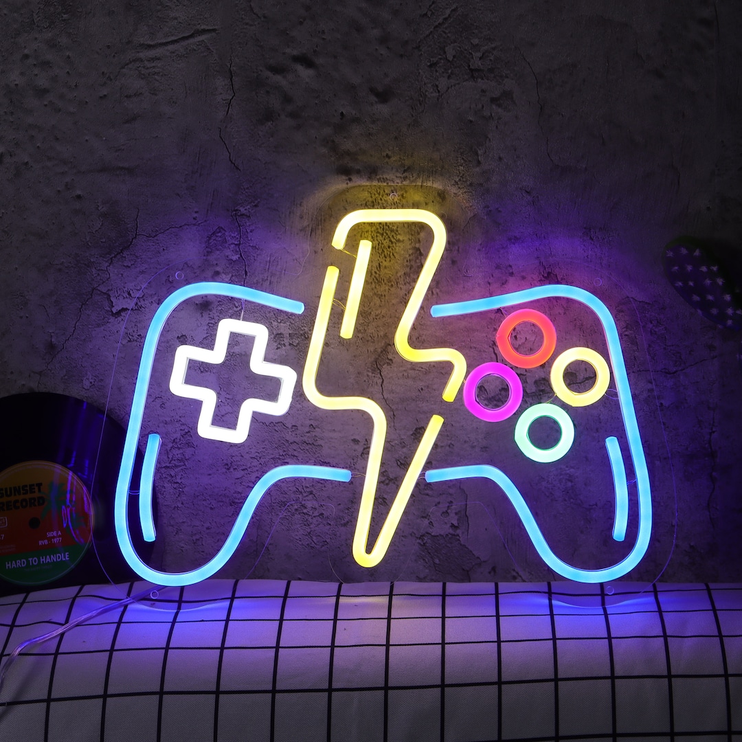 Gamer Neon Sign, Game Pad Custom Neon Sign, Game Neon Signs for Wall ...
