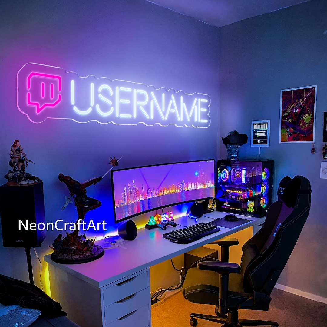 Game Room Neon | Personalized Twitch Username Neon Sign | Custom Gamer ...