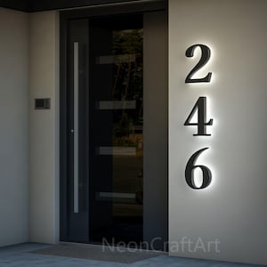 Outdoor House Numbers ,light up Address Sign, Custom Modern House ...