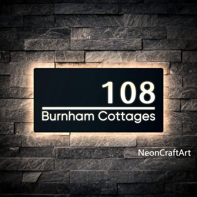 House Number Address Sign,led Number Box,personalized Address Plaque ...