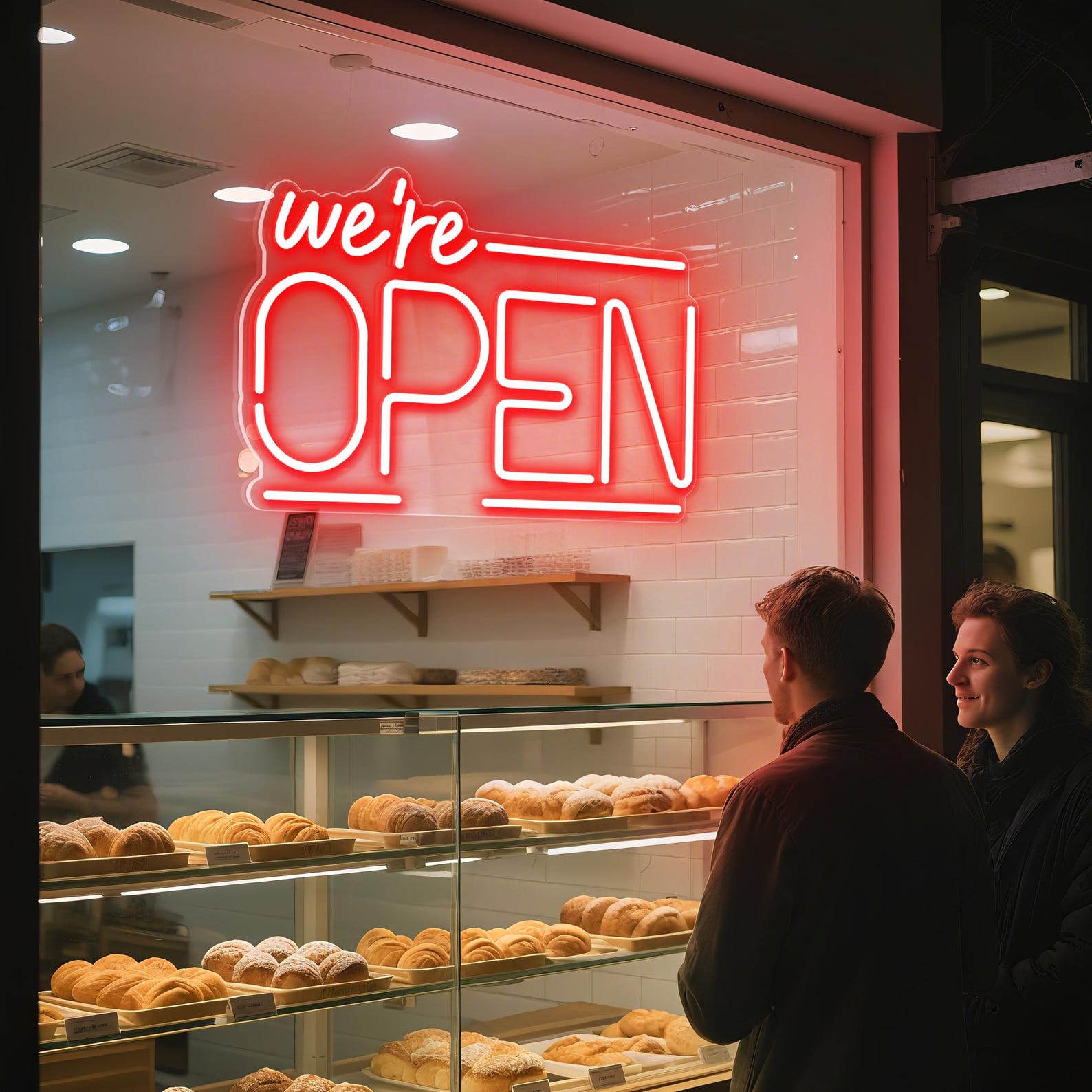 Open Neon Sign / We're Open LED Light / Open Sign for Business Neon ...