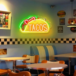 Tacos UV Neon Sign, Street Food LED Sign, Fast Food Light,mexican Tacos ...
