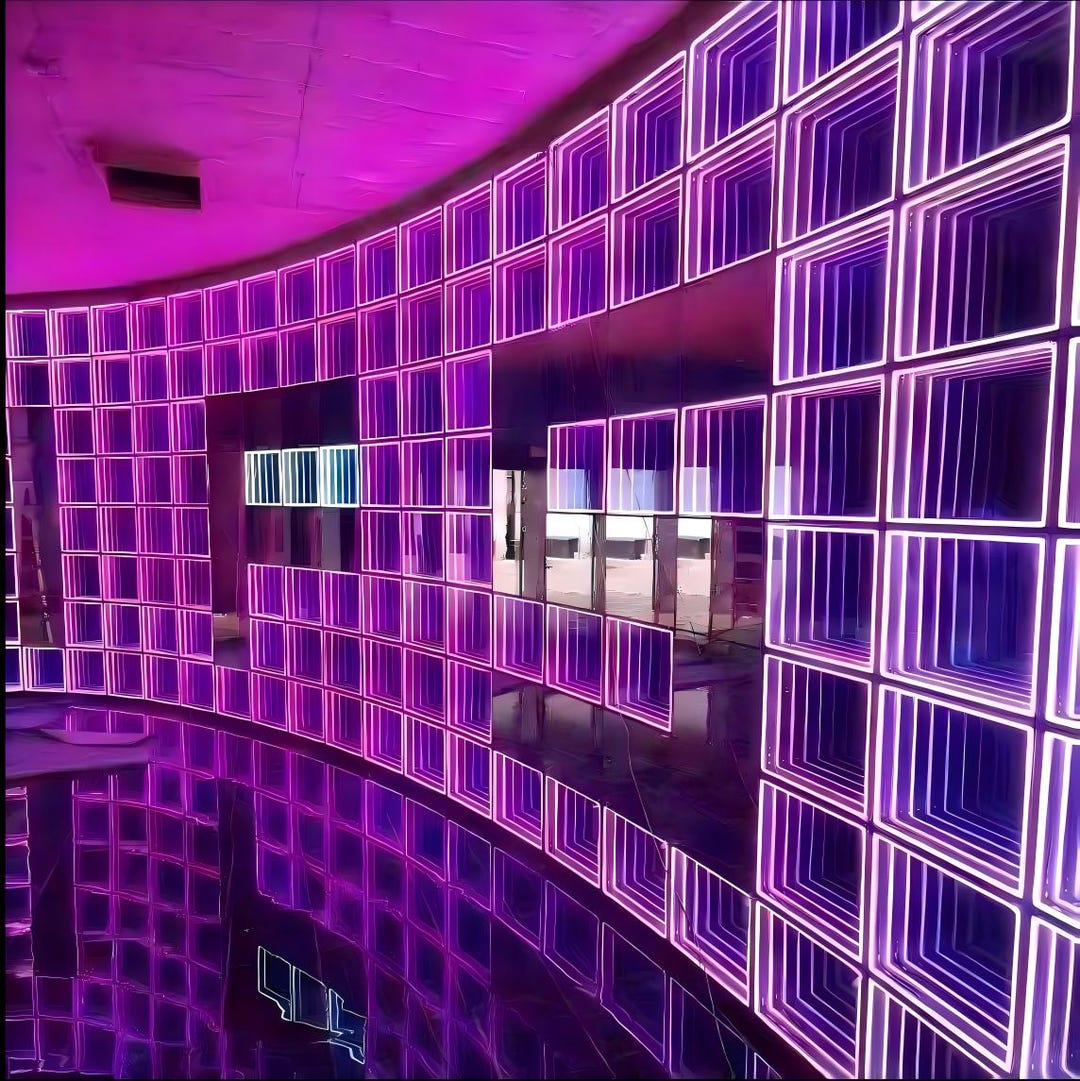 Custom Infinity Mirror LED Wall Sign ,personalized Glowing Bedroom ...