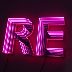 Custom Infinity Mirror Logo Sign,infinty Letter Signage,personalized ...