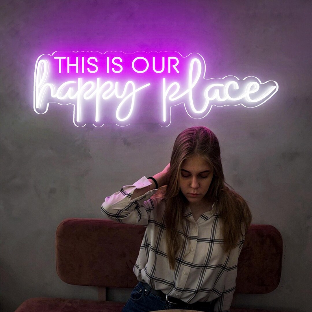 This is Our Happy Place Neon Sign, Our Happy Place Neon Light, Custom ...