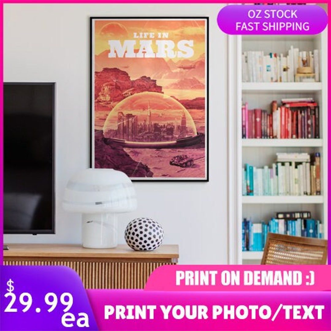 Mars Print Poster, Life in Mars Poster, Wall Art Poster, Bedroom Poster ...
