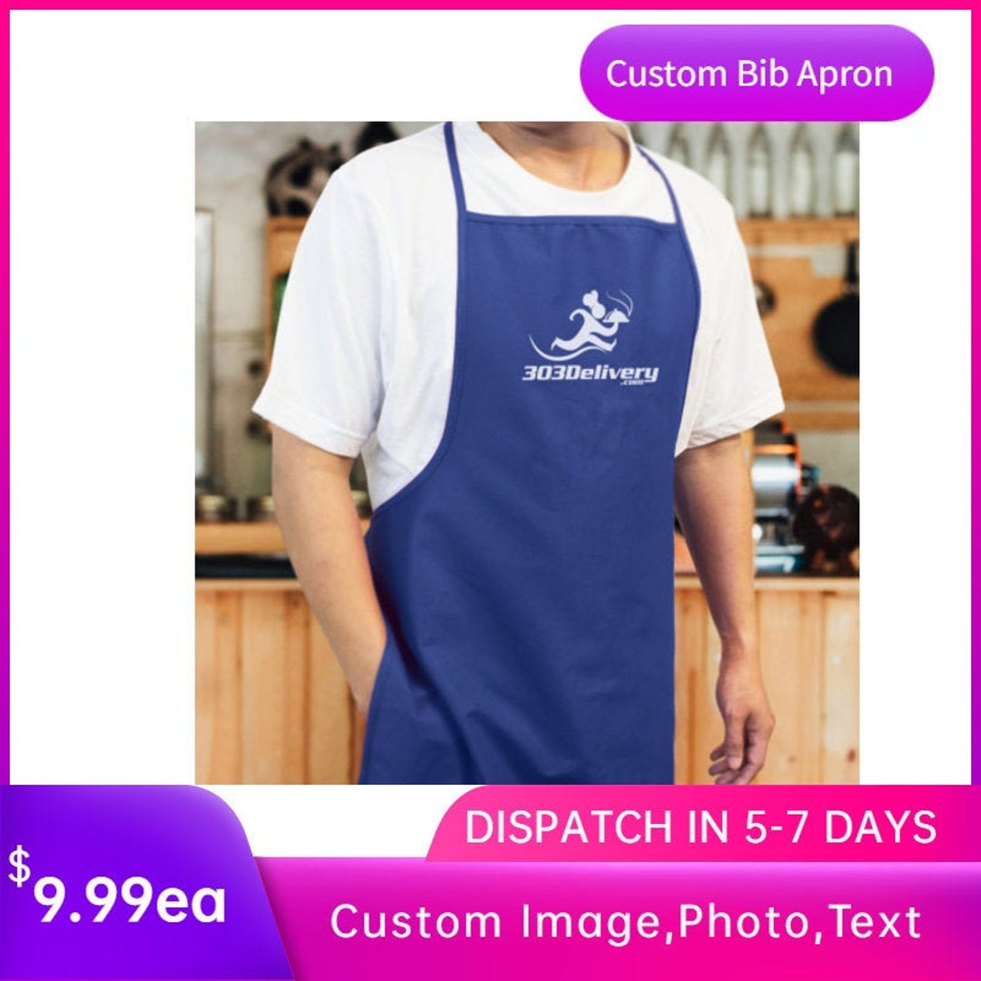Customized Bib Apron, Personalized Apron, Cafe Apron, Branded Apron ...