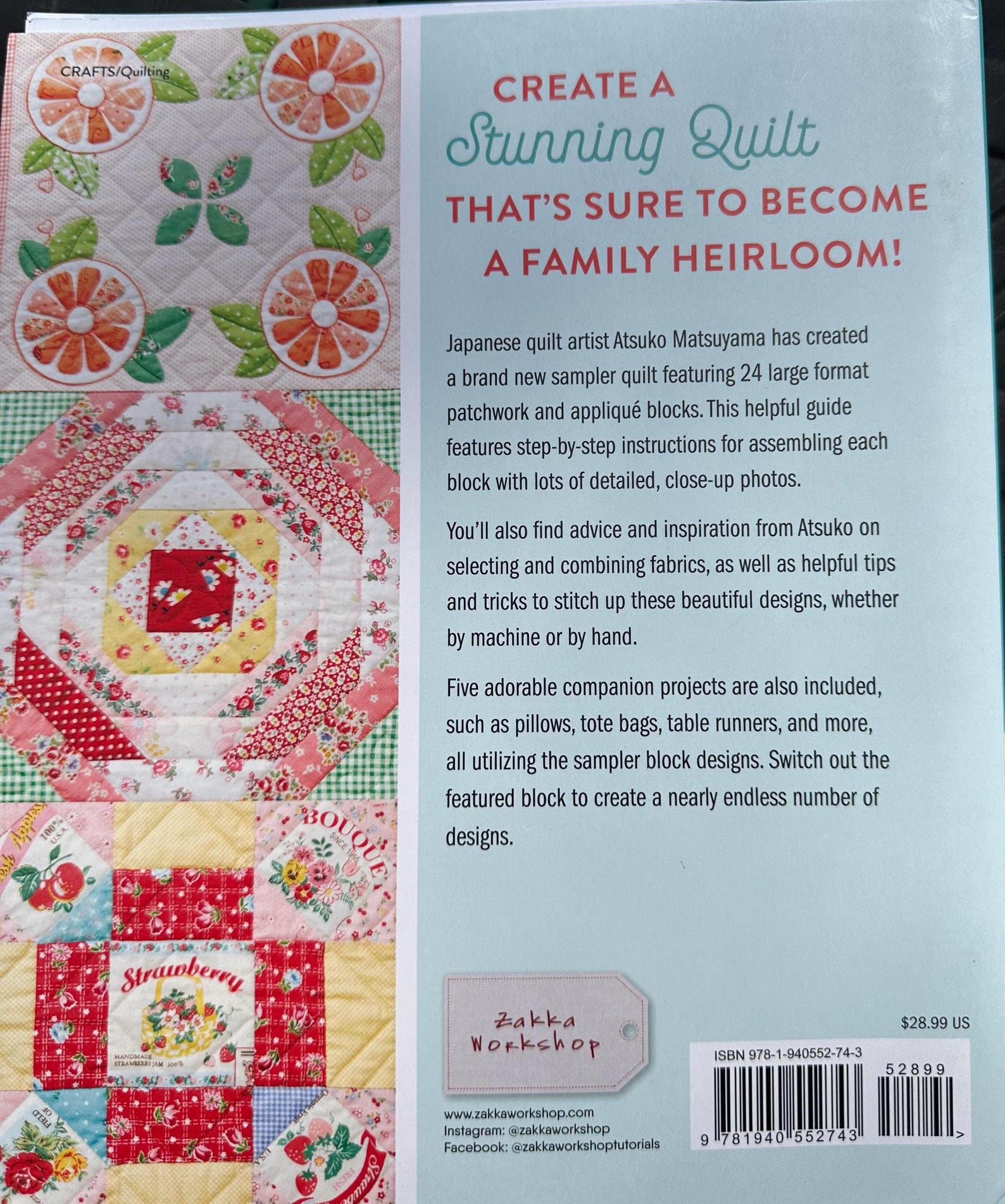 The Vintage Flower Sampler Quilt Book by Zakka Workshop ZW2743 - Etsy