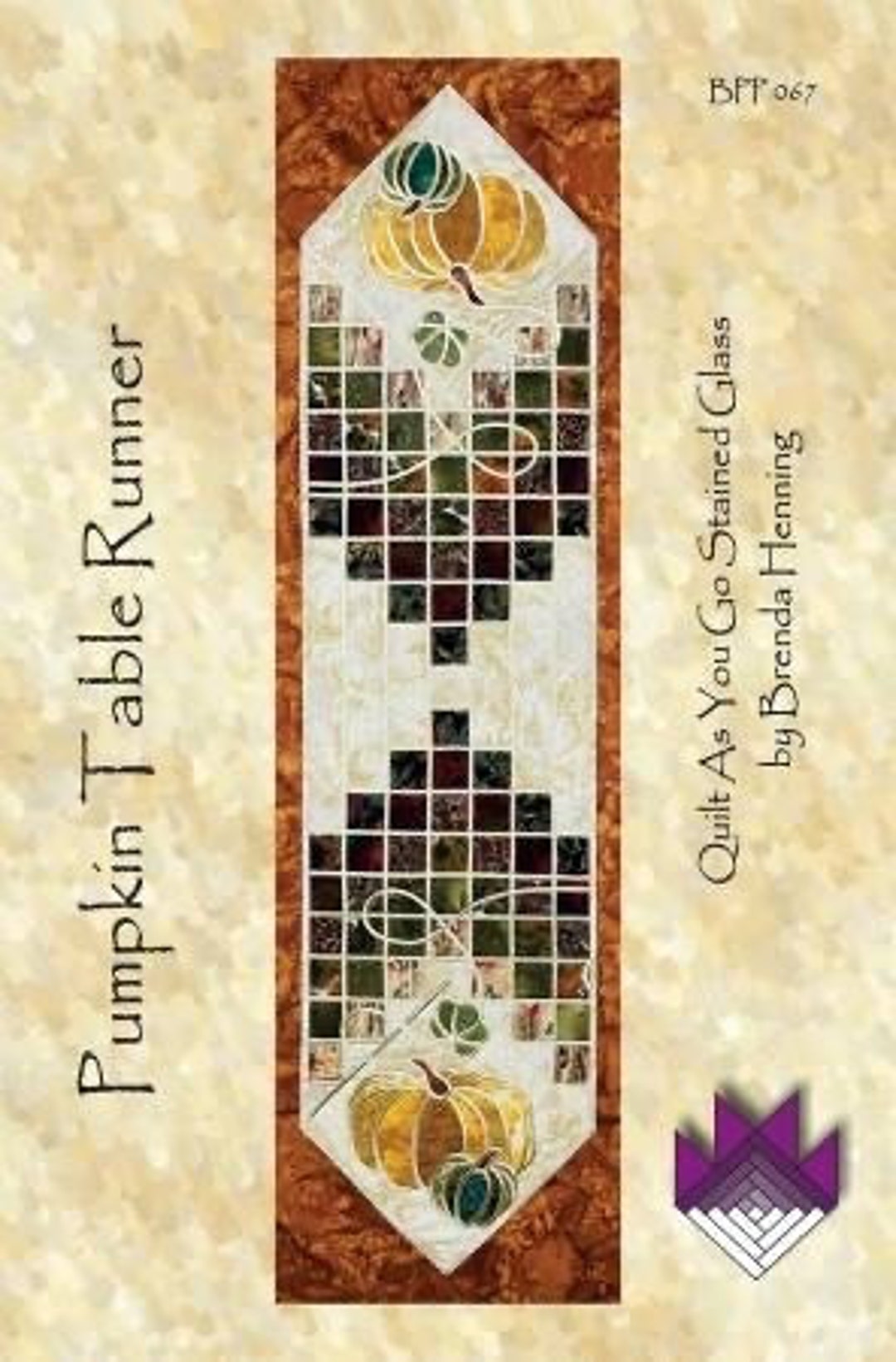 Pumpkin Table Runner in Stained Glass Pattern BPP067 - Etsy