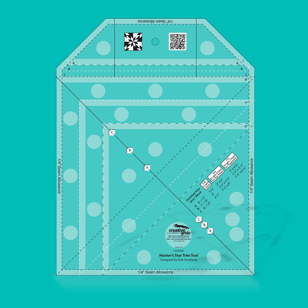 Your Choice -creative Grids-hunter's Star Trim Tool- Quilt Ruler ...