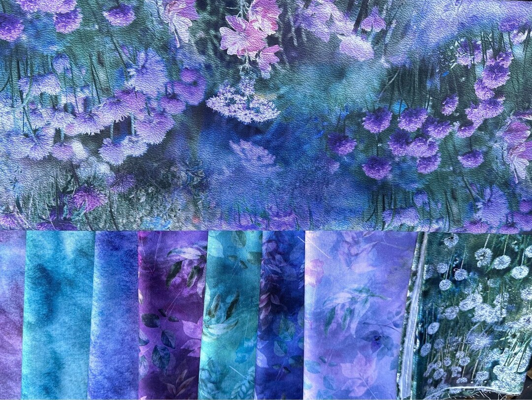 Hoffman Fabrics Dandelion Wishes, Purple and Blues, 9 Piece Fat Quarter or Half Yard Bundle - Etsy