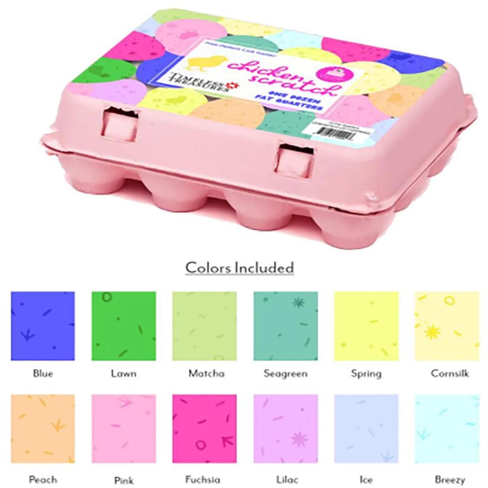 Chicken Scratch 12 Piece Fat Quarter Spring Egg Carton by Timeless ...