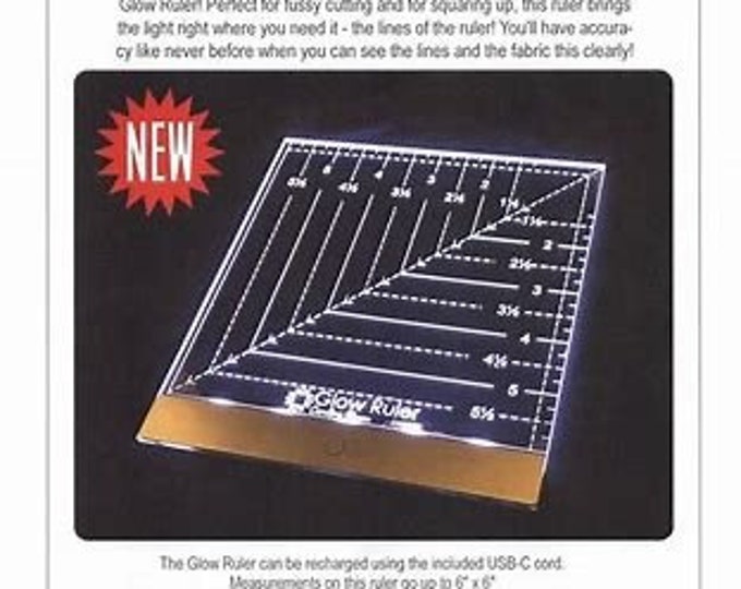 Glow Ruler 6in Square - Accurate Fussy Cuts - by Carolina Moore -USB ...