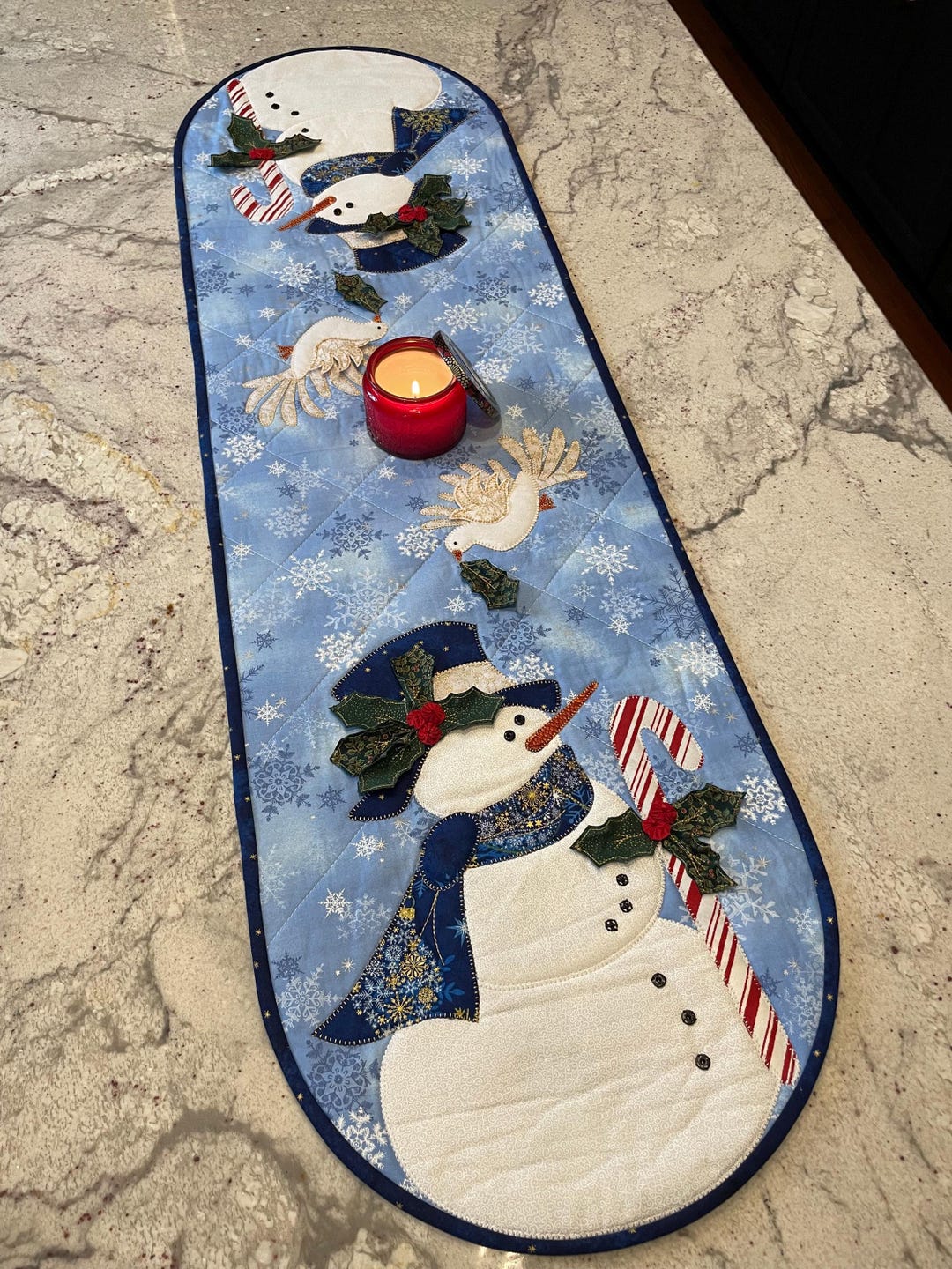 Winter Magic Snowman Table Runner, Quilting Pattern -by Quilted Garden ...