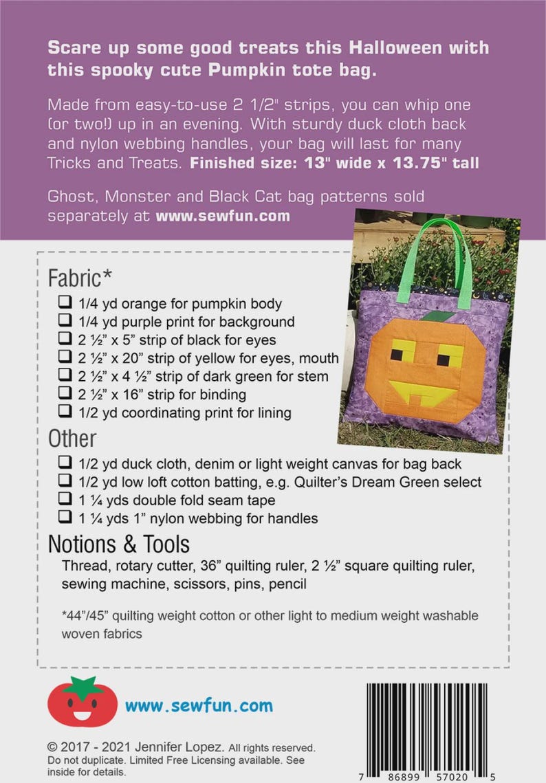 Pumpkin Tote Bag- Sewing Pattern - From Sew Fun (paper Pattern) - Etsy