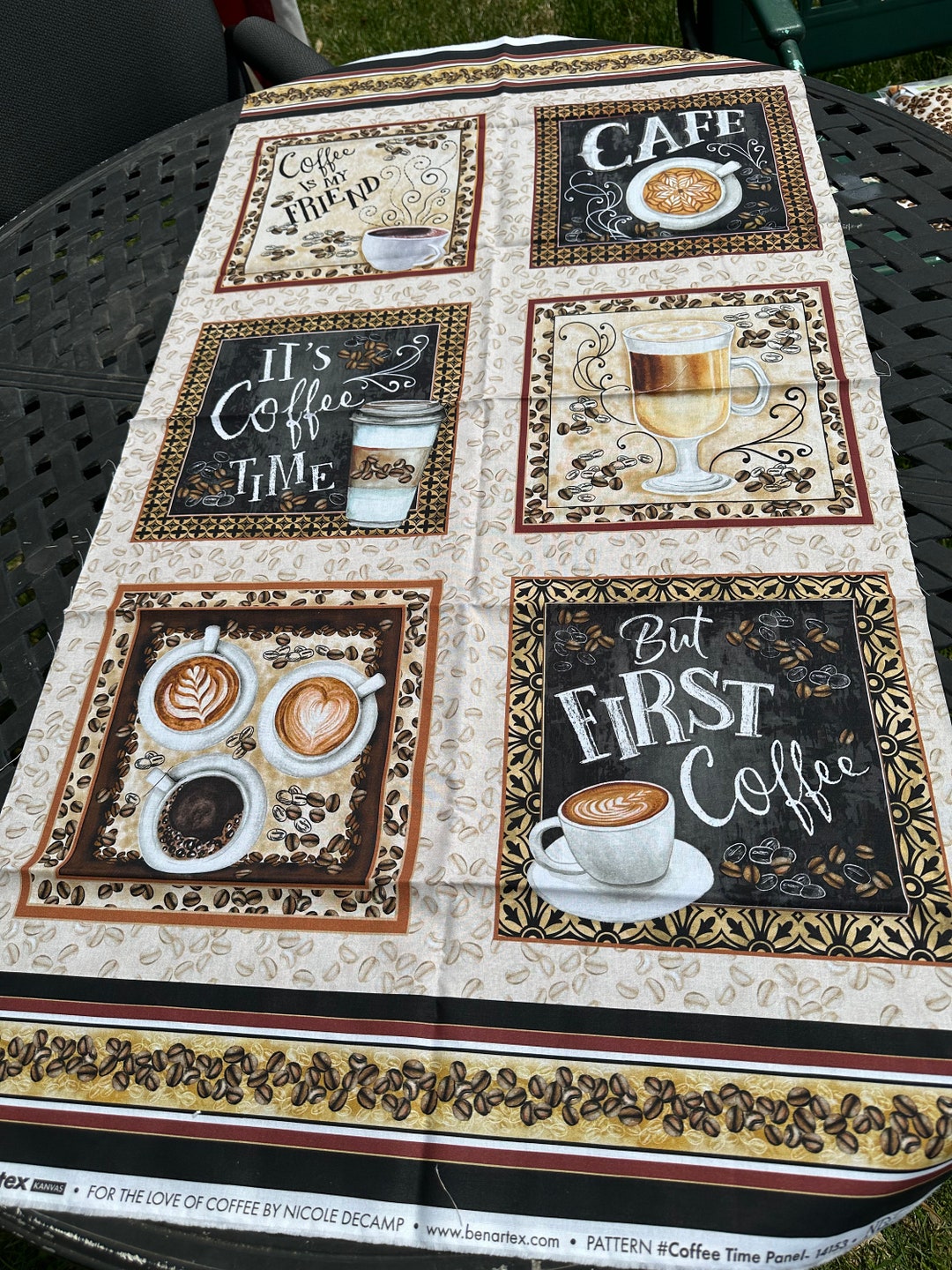 Benartex Table Runner Kit, but First Coffee Runner Finished Size 20" X ...