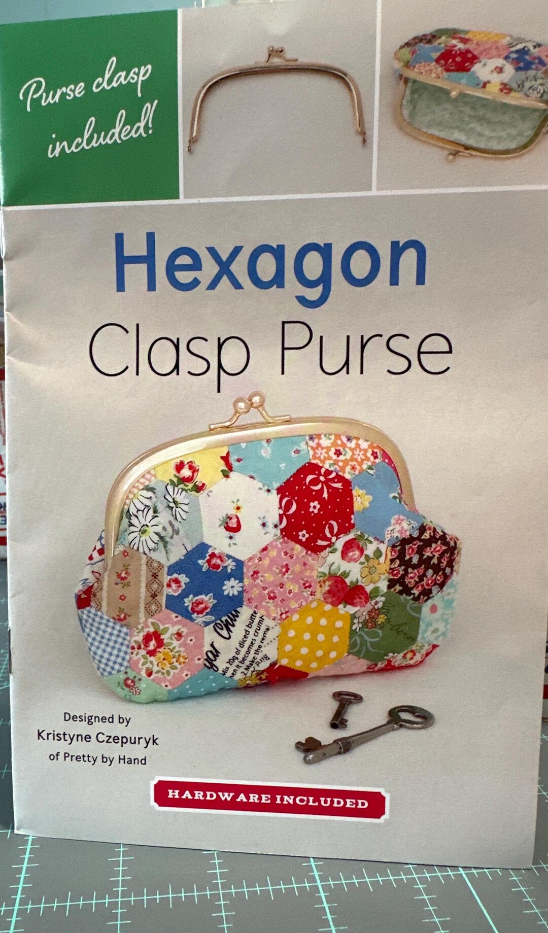 Hexagon Clasp Purse Pattern Kit, Hardware Included, by Zakka Patterns ...