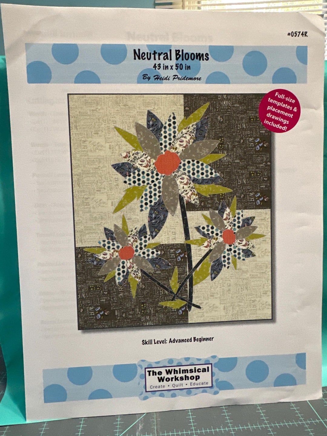 Neutral Blooms Whimsical Quilt Pattern by Whimsical Workshop - Etsy