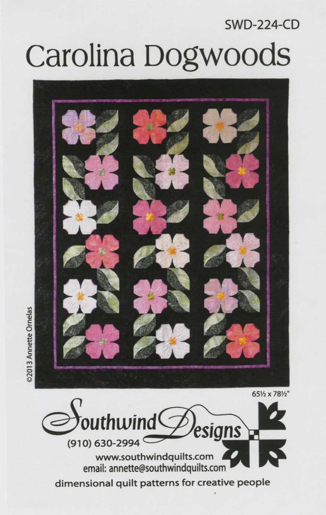Carolina Dogwoods- Quilt Pattern- by Southwind Designs - SWD224CD - Etsy