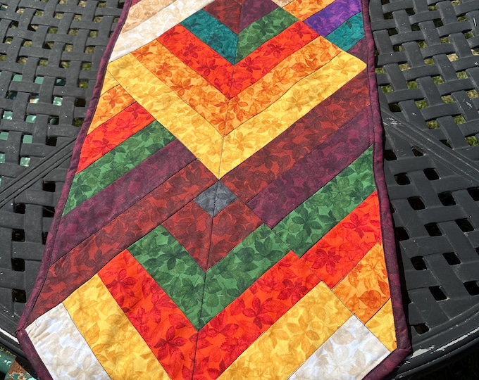 Fall Reversible Stripy Table Runner Kit, Your Choice Binding Color - Etsy