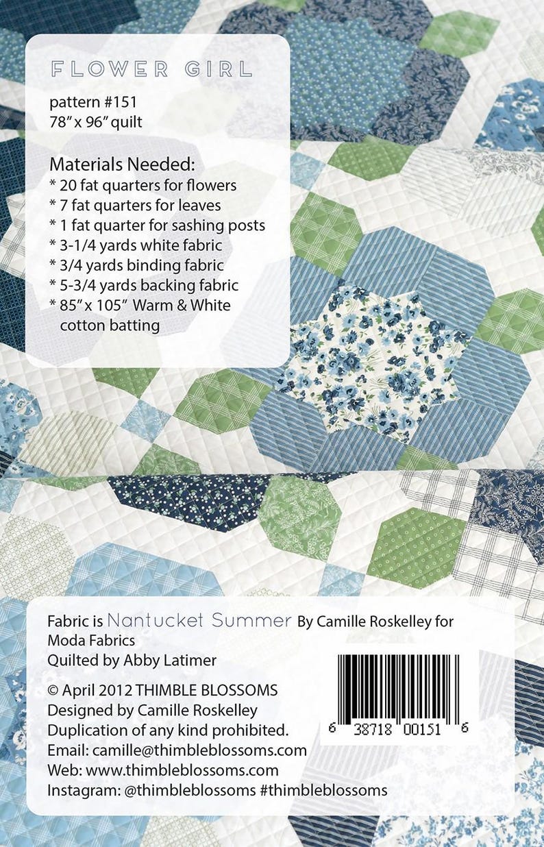 Flower Girl Quilt Pattern by Thimble Blossoms by Camille Roskelley ...