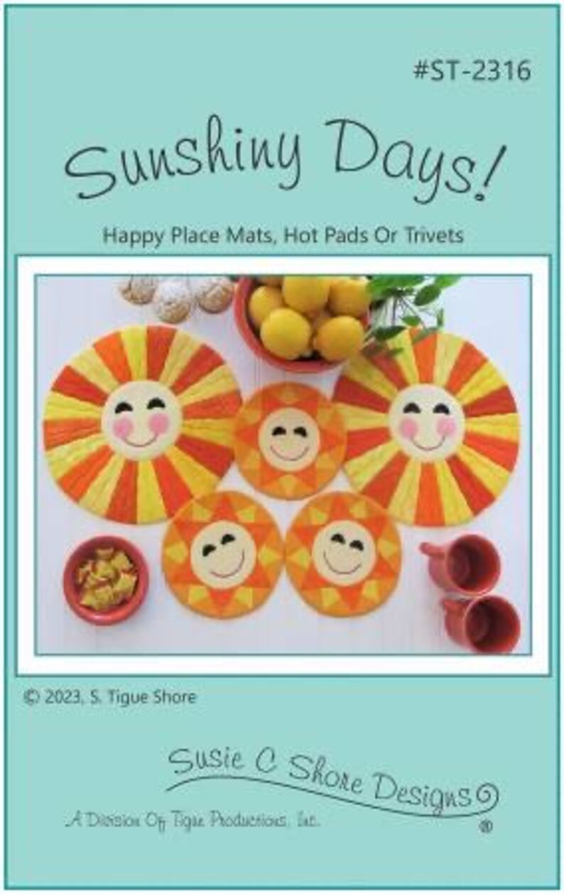 Sunshiny Days Happy Place Mats, Hot Pad (paper Pattern) - Etsy