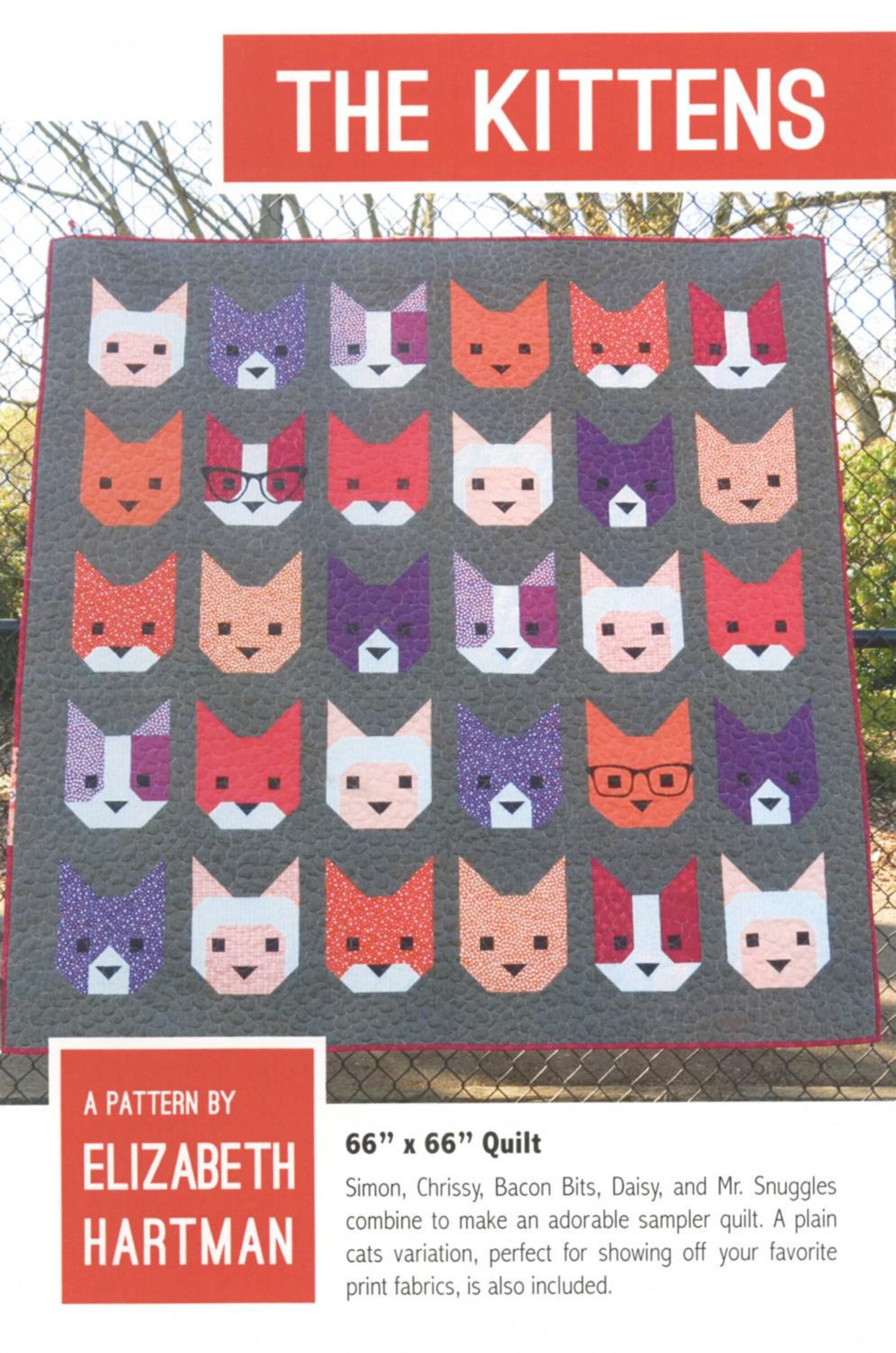 The Kittens Quilt Paper Pattern by Elizabeth Hartman a Fat Quarters ...