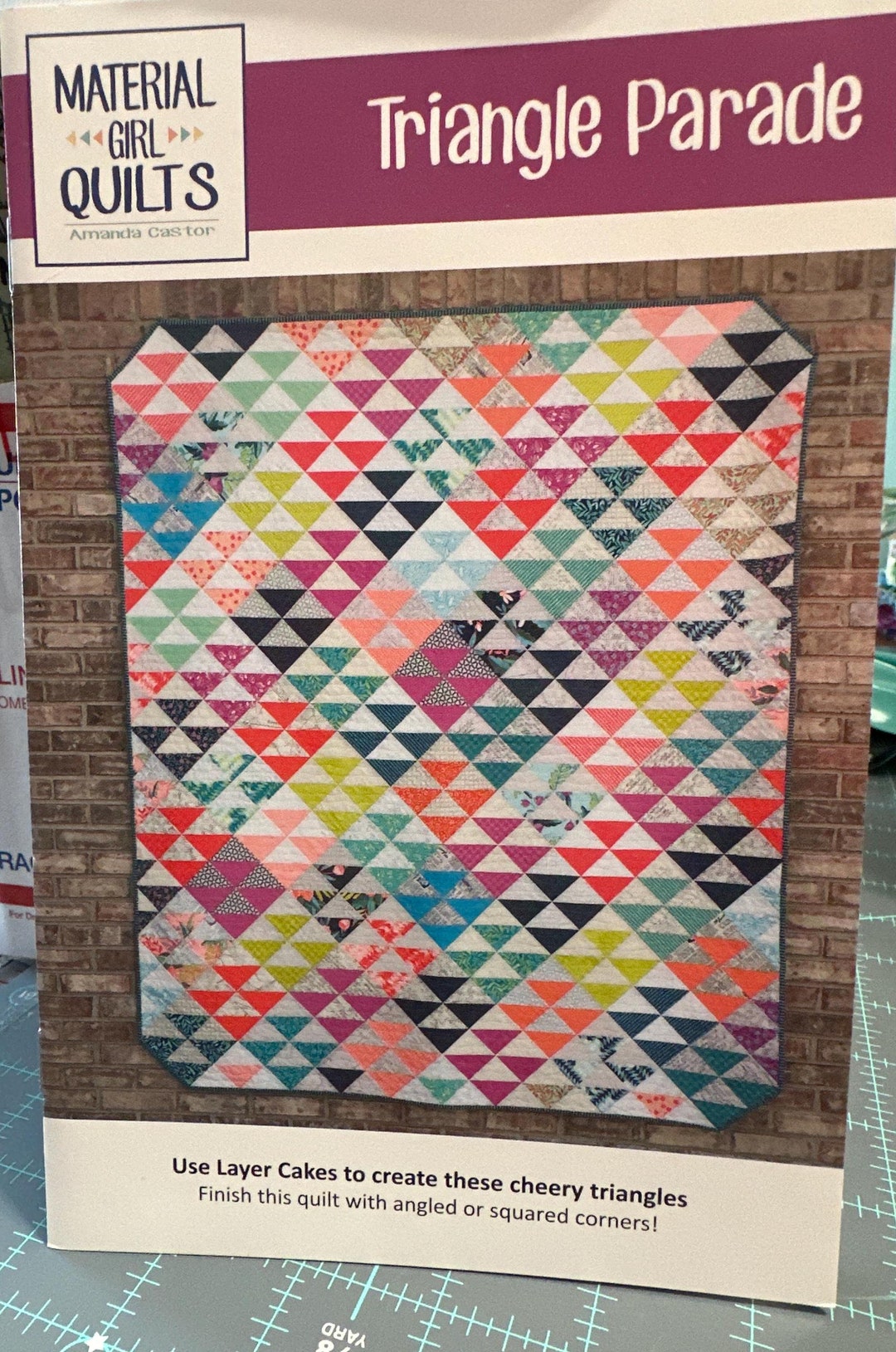 Triangle Parade Quilt Pattern by Material Girl Quilts, 10" Square ...