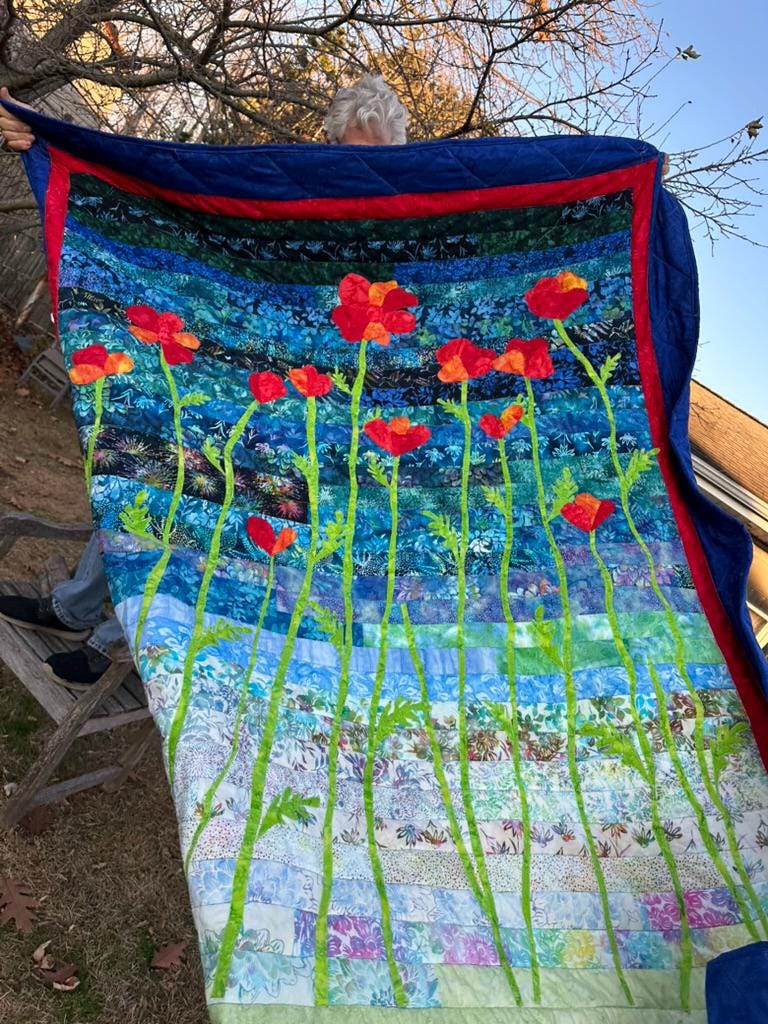 Tall Poppies Quilt Pattern, Hoffman Bali Pop Applique (paper Pattern ...