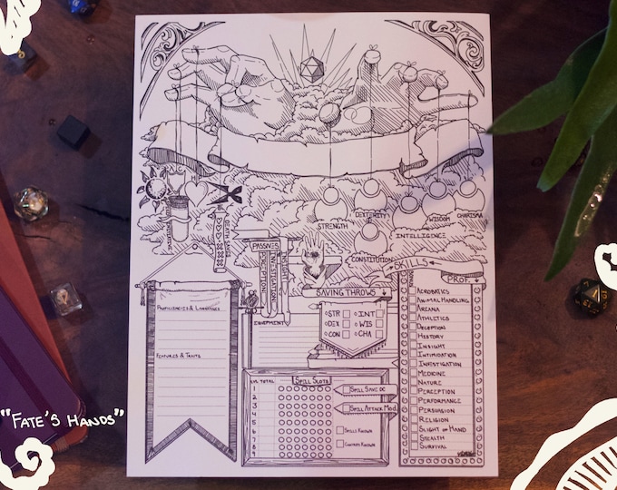 Fate's Hands Character Sheet D&D 5e - Etsy
